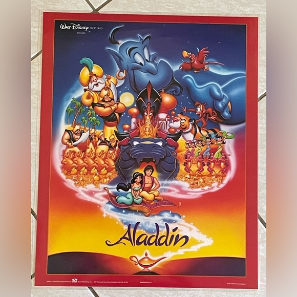 Wall Decor | Walt Disney Pictures Aladdin Movie Poster | Poshmark
